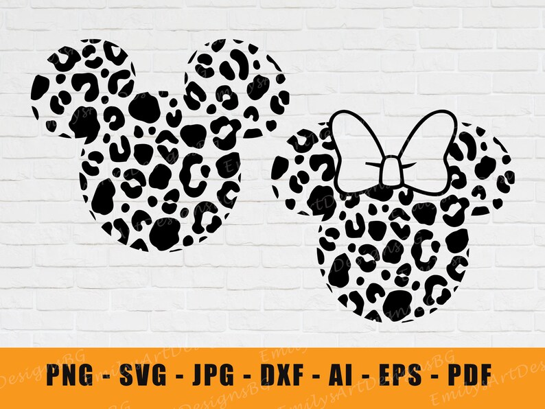 Mickey and Minnie Leopard SVG Disney SVG SVG Files for - Etsy