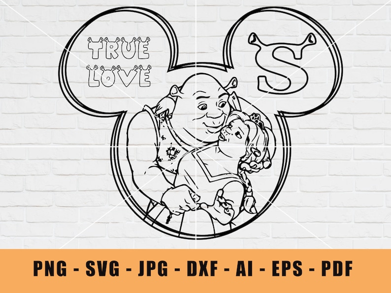Shrek Fiona Love Disney SVG Disney SVG SVG Files for Cricut - Etsy