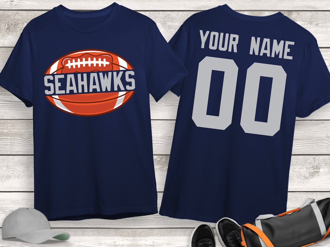 Seahawks Football Shirt, Custom Name Football Shirt, Game Day Shirt ...