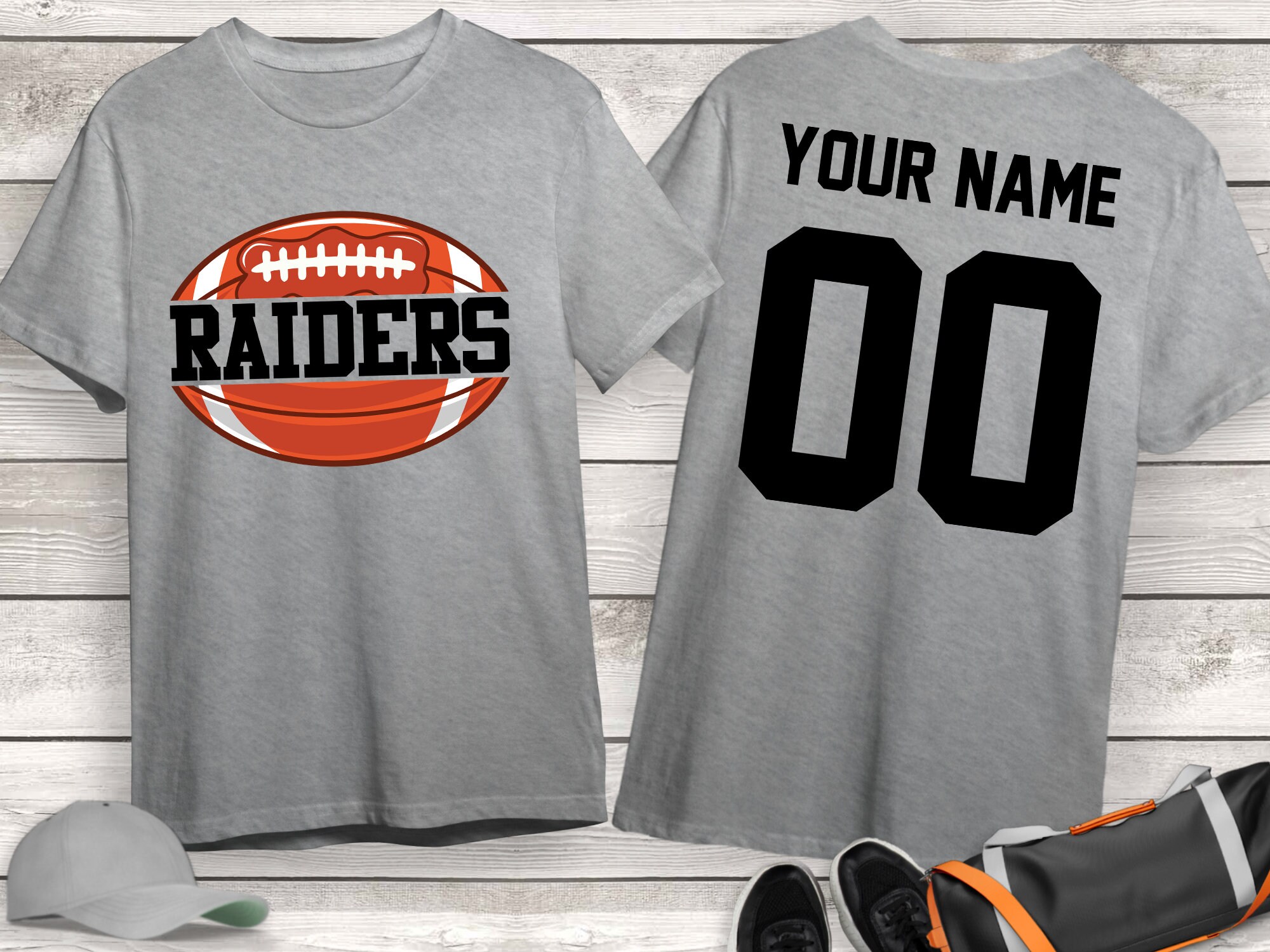 Raiders Football Shirt Custom Name Football Shirt Game Day - Etsy