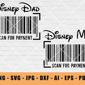 Scan for Payment Disney SVG, Disney SVG, SVG Files for Cricut, Disney ...