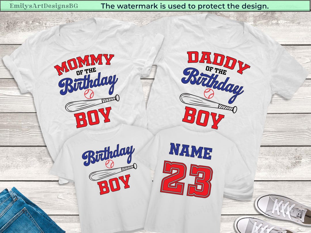 Custom Baseball Birthday Family Shirts, Birthday Boy T-shirts ...