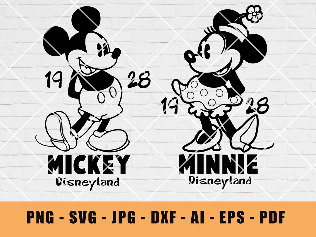 Mickey y Minnie 1928 SVG, Disney SVG, archivos SVG para Cricut, Disney ...