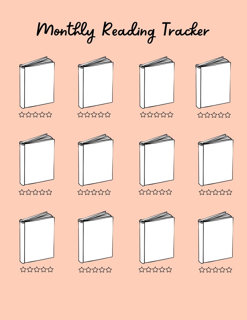 Monthly Reading Tracker - Etsy
