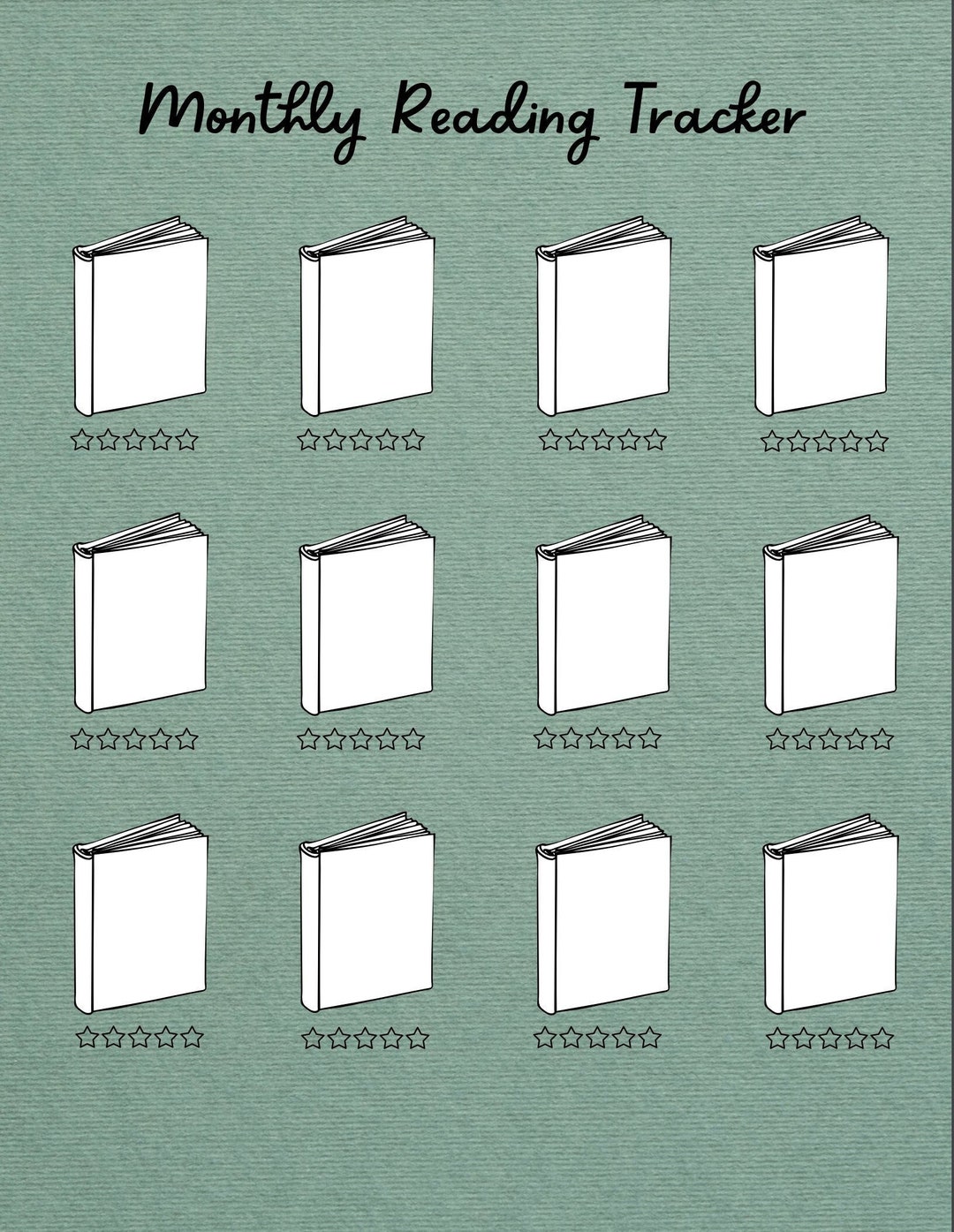 Monthly Reading Tracker | Minimalist Book Log | Reading Journal ...
