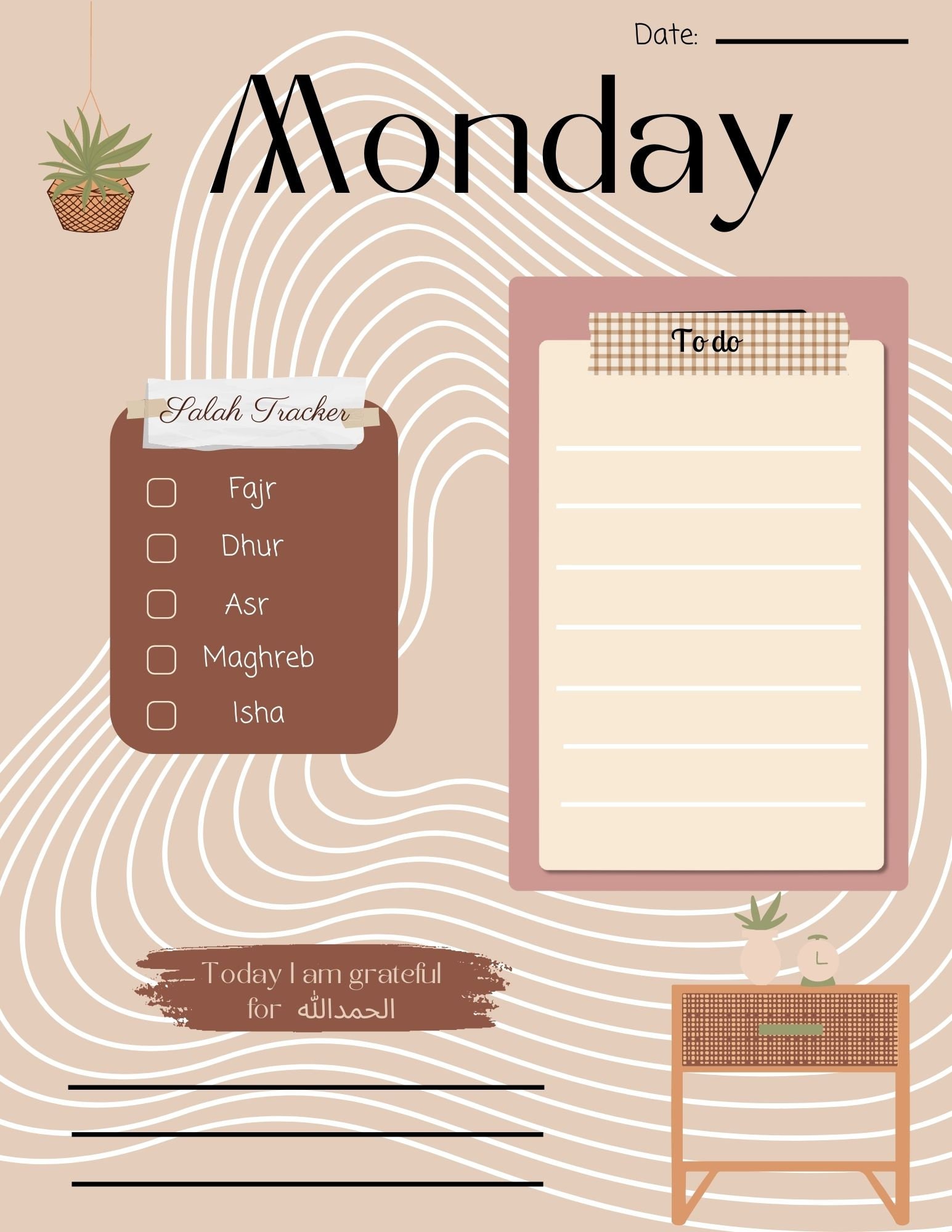 Printable Islamic Weekly Planner | Daily Planner | Productivity ...