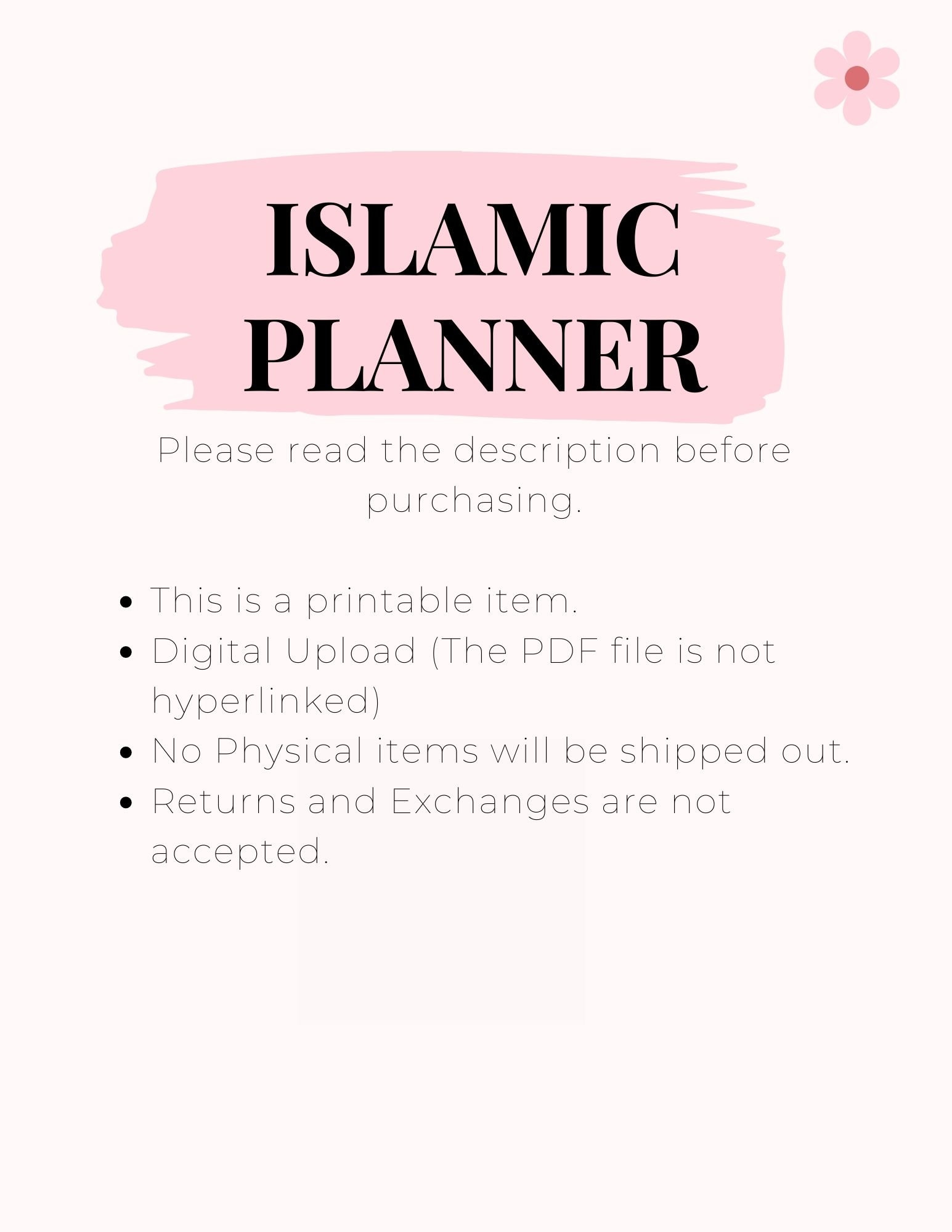 Printable Islamic Planner | Productivity | Gratefulness | Instant ...