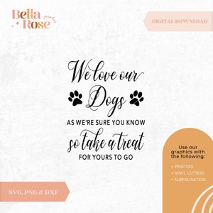 Wedding Gift Dog Bag Sign | Diy Sign Cut File | SVG PNG DXF Cut Files ...