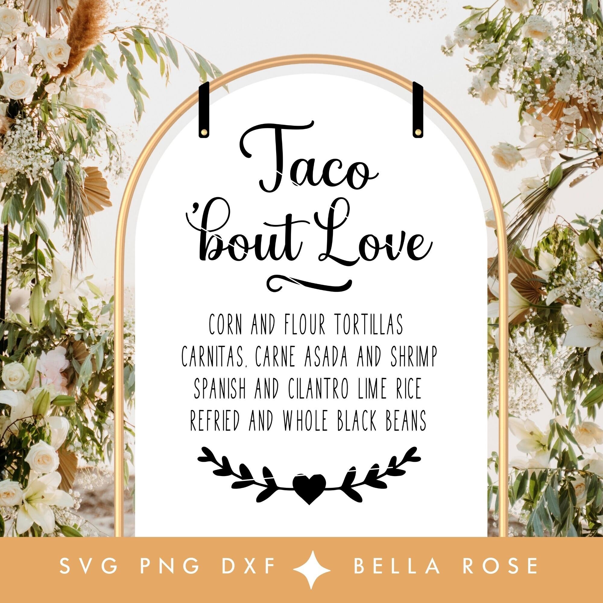Taco Bout Love Customizable Menu Design Perfect for Weddings, Bridal ...