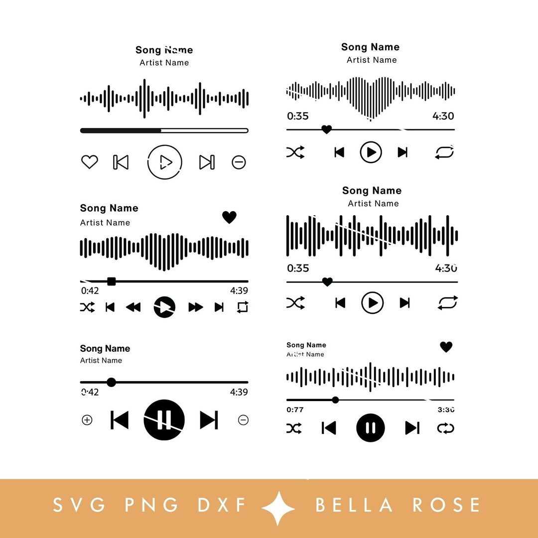 Custom Music Plaque SVG Bundle of 6 Country Music, Spotify, Music Notes ...