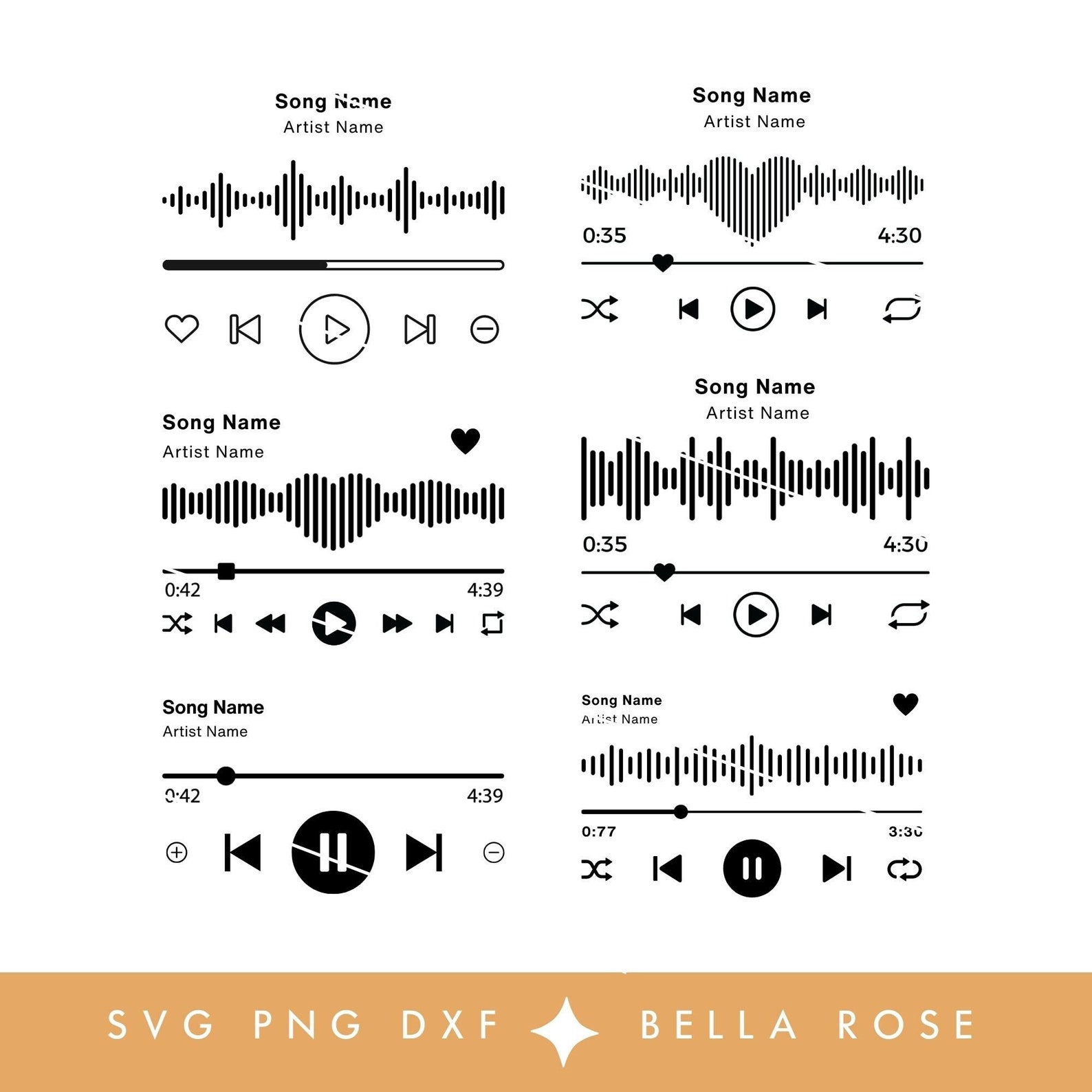 Custom Music Plaque SVG Bundle of 6 Country Music, Spotify, Music Notes ...