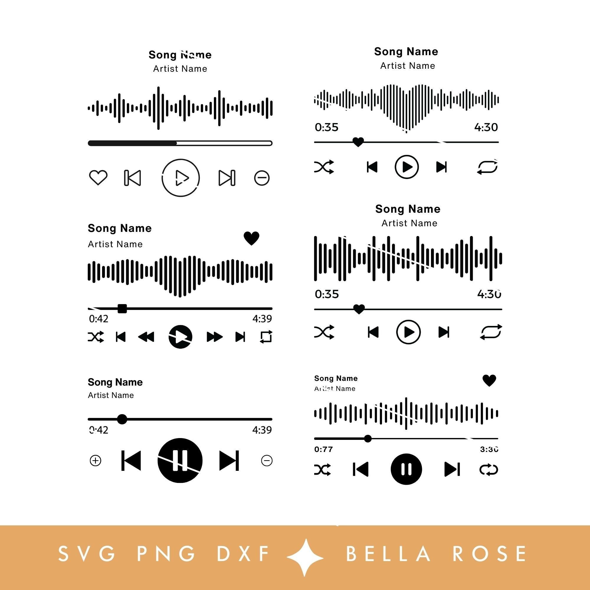 Custom Music Plaque SVG Bundle of 6 Country Music, Spotify, Music Notes ...