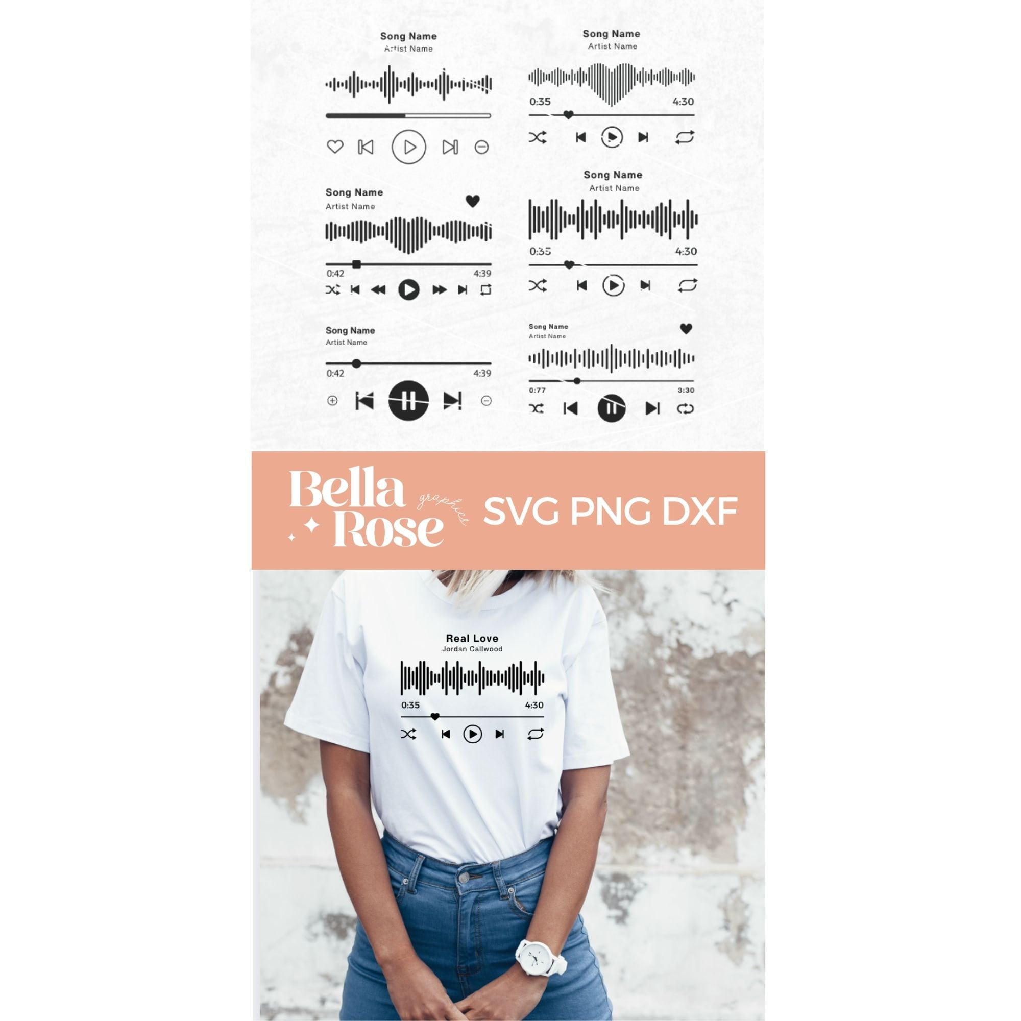 Custom Music Plaque SVG Bundle of 6 Country Music, Spotify, Music Notes ...