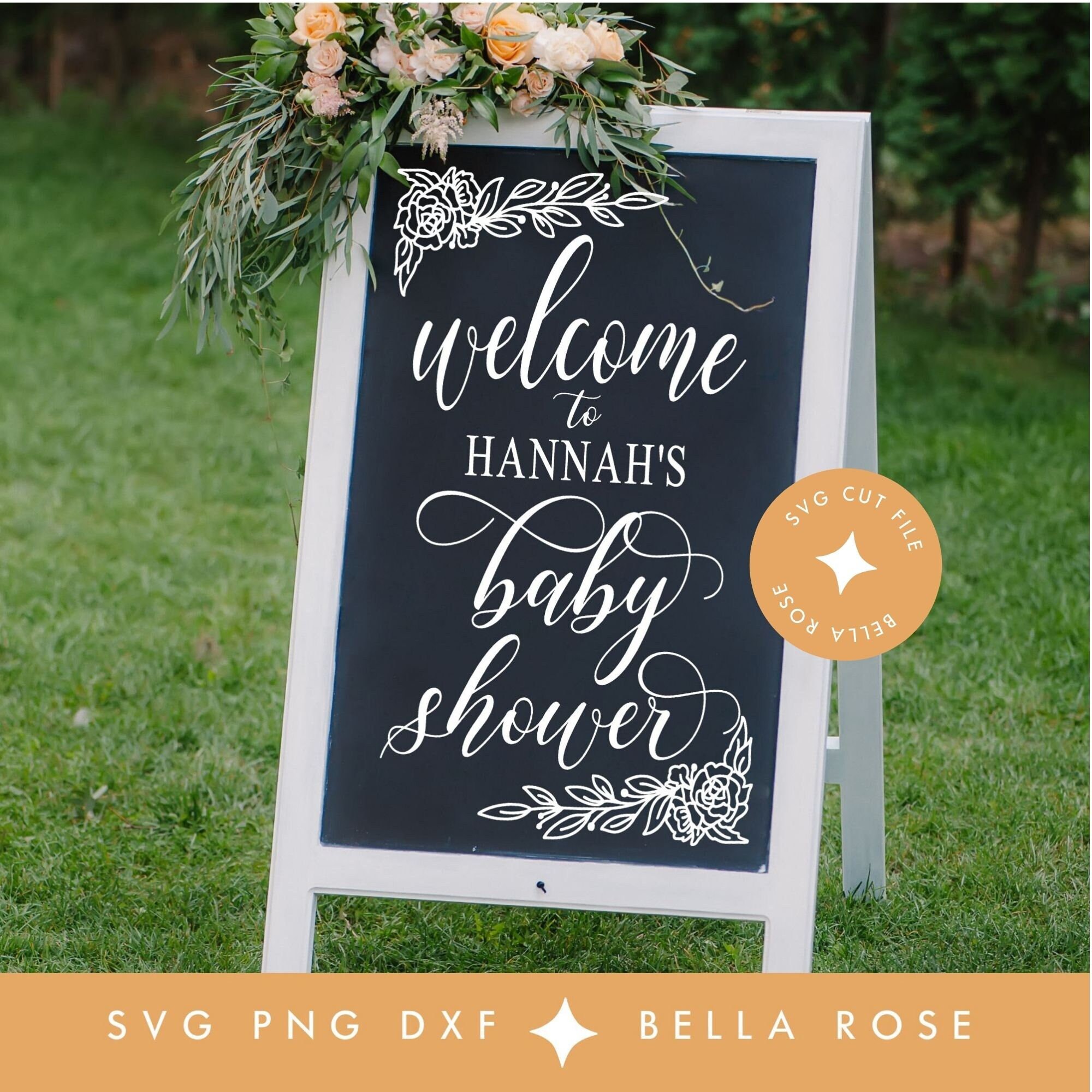 Baby Shower Welcome Sign SVG PNG DXF Cut Files for Cricut and Laser ...