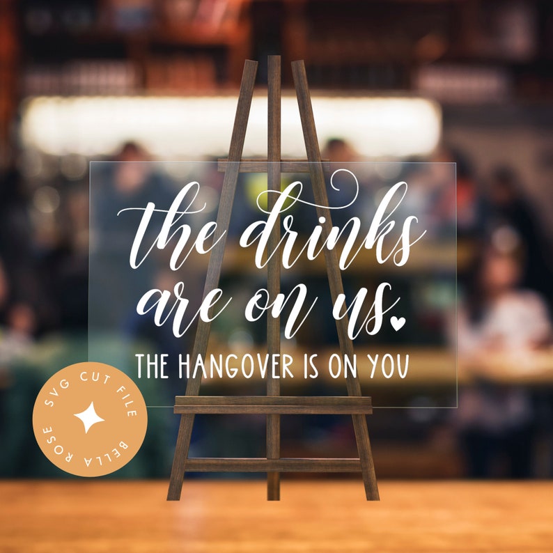 Open Bar Sign Wedding Sign Cut File SVG PNG DXF Cut Files - Etsy