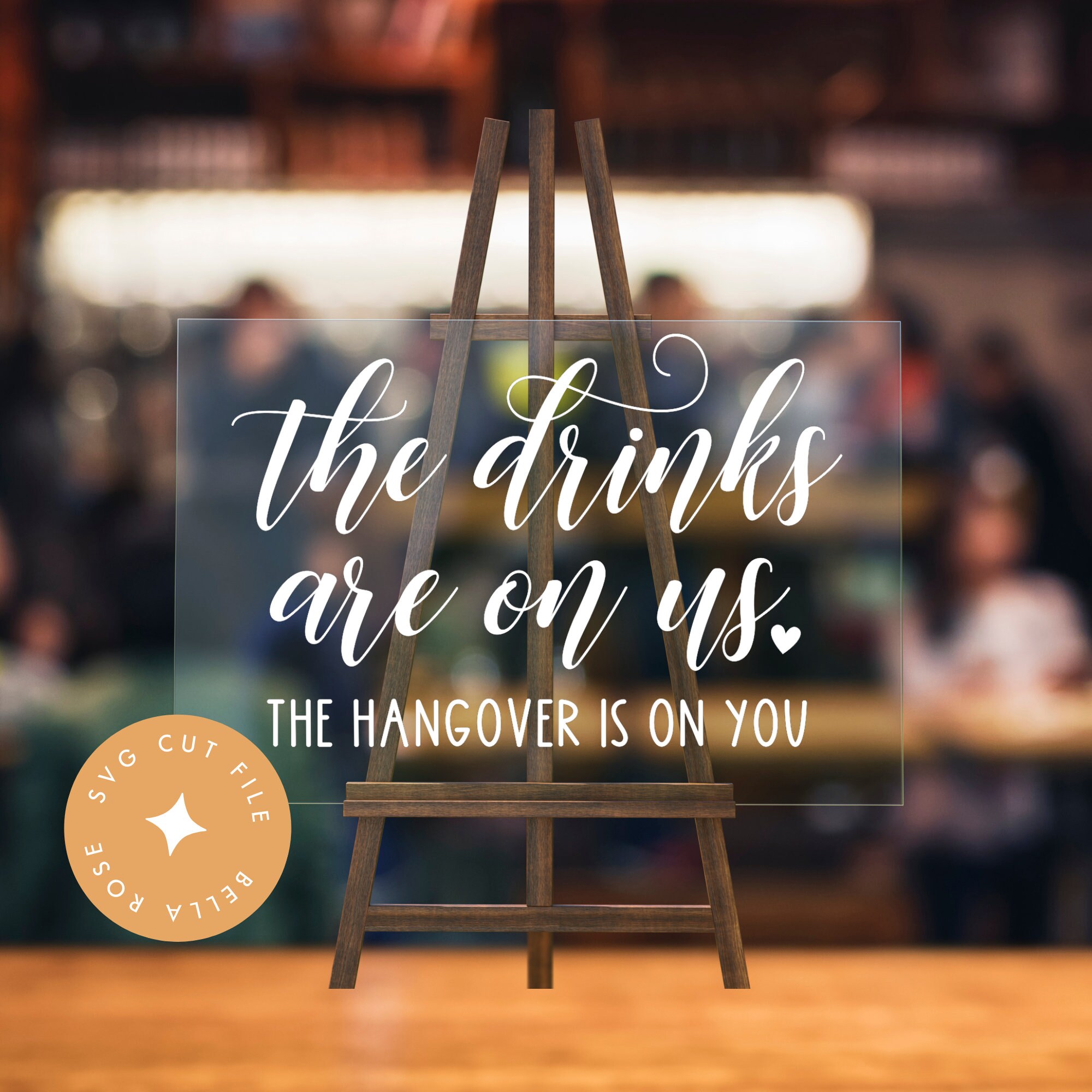 Open Bar Sign Wedding Sign Cut File SVG PNG DXF Cut Files - Etsy