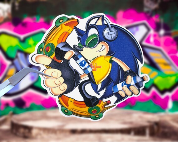 Sonic The Hedgehog Wearing Headphones