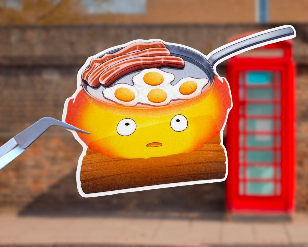 Calcifer Cooking Breakfast - Howl's Moving Castle - Kawaii Sticker for ...