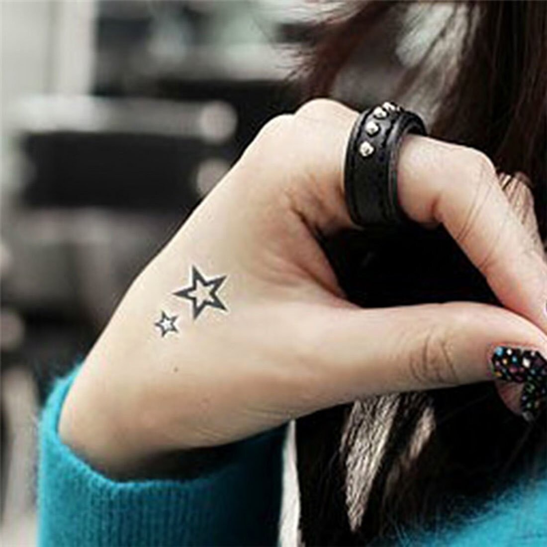 3D Temporary Tattoo Stars Design Size 10.5x6cm 1pc, Black, 4 G - Etsy UK