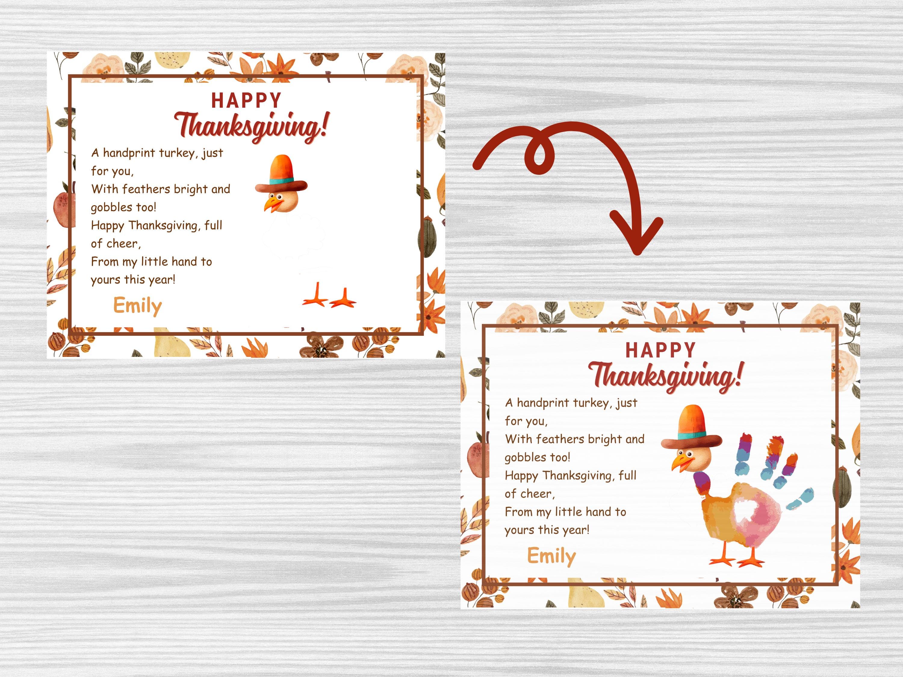Thanksgiving Handprint Placemat, Turkey Handprint Poem Art, Turkey ...