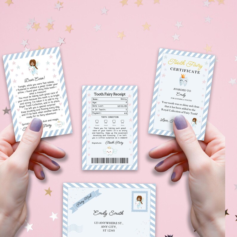 Editable Mini Tooth Fairy Letter Set | Tooth Fairy Note Kit | Fairy ...