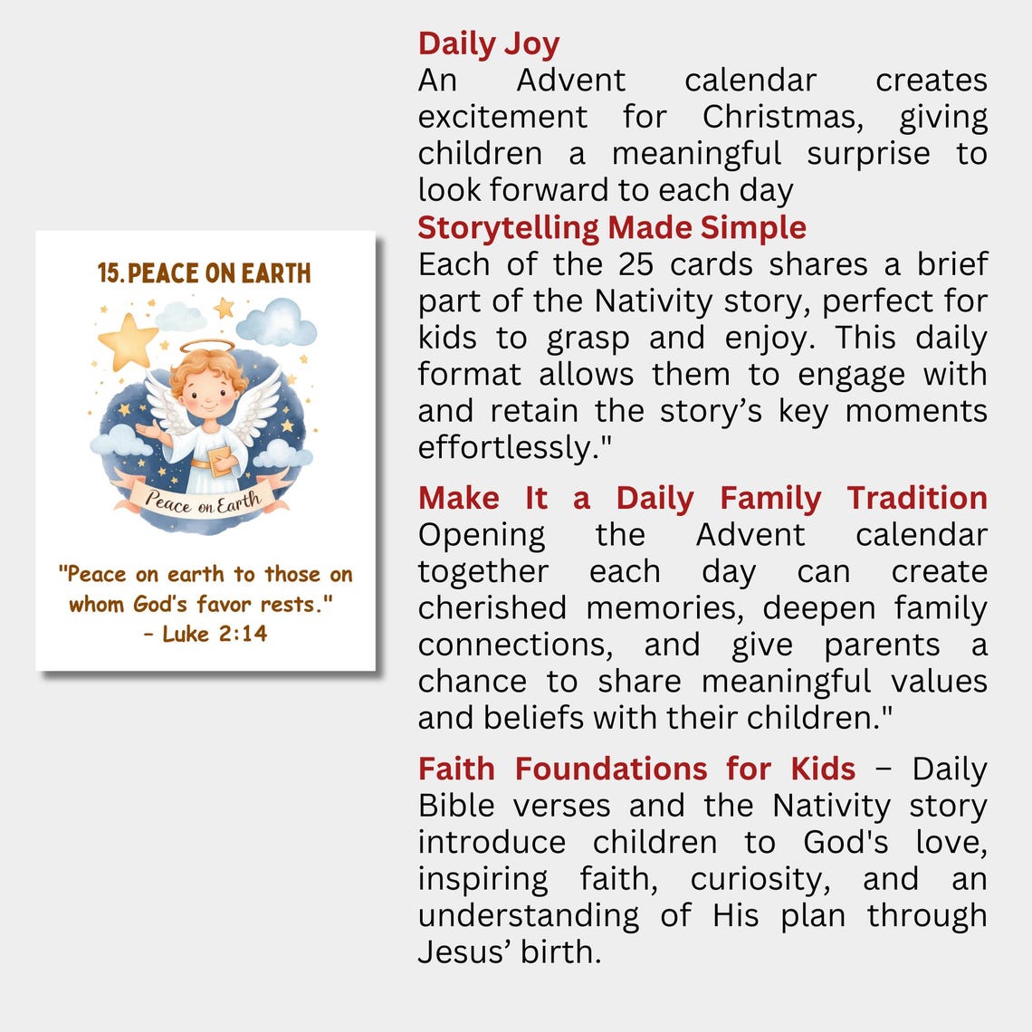 Advent Calendar Cards Christmas Nativity Story for Kids, Teens and ...