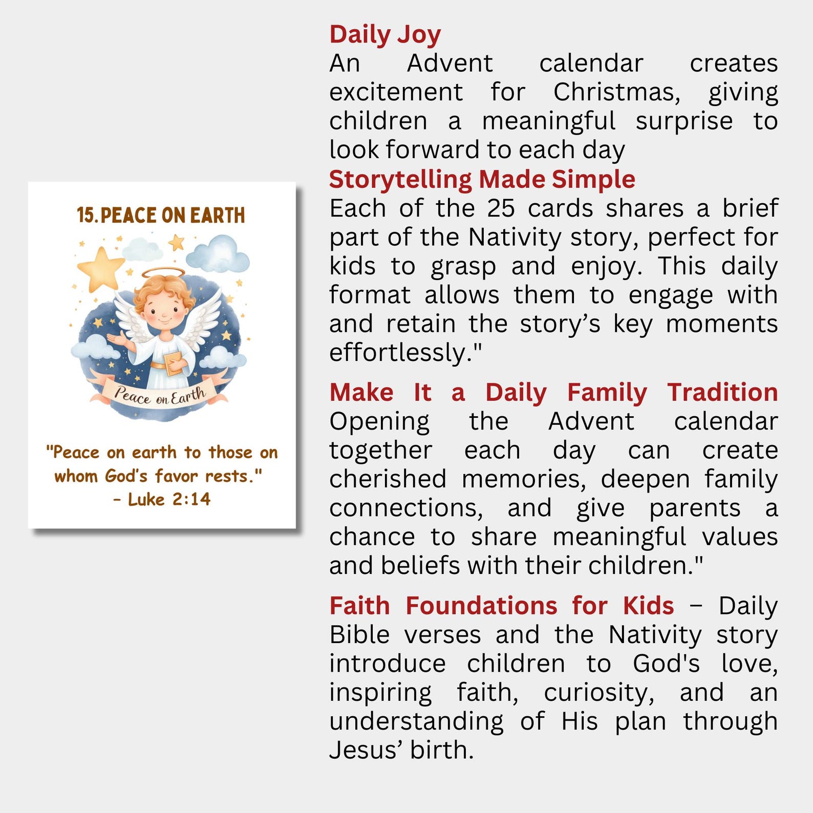 Advent Calendar Cards Christmas Nativity Story for Kids, Teens and ...