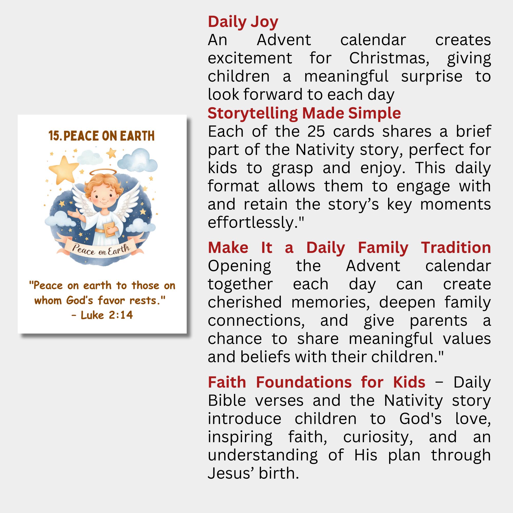 Advent Calendar Cards Christmas Nativity Story for Kids, Teens and ...