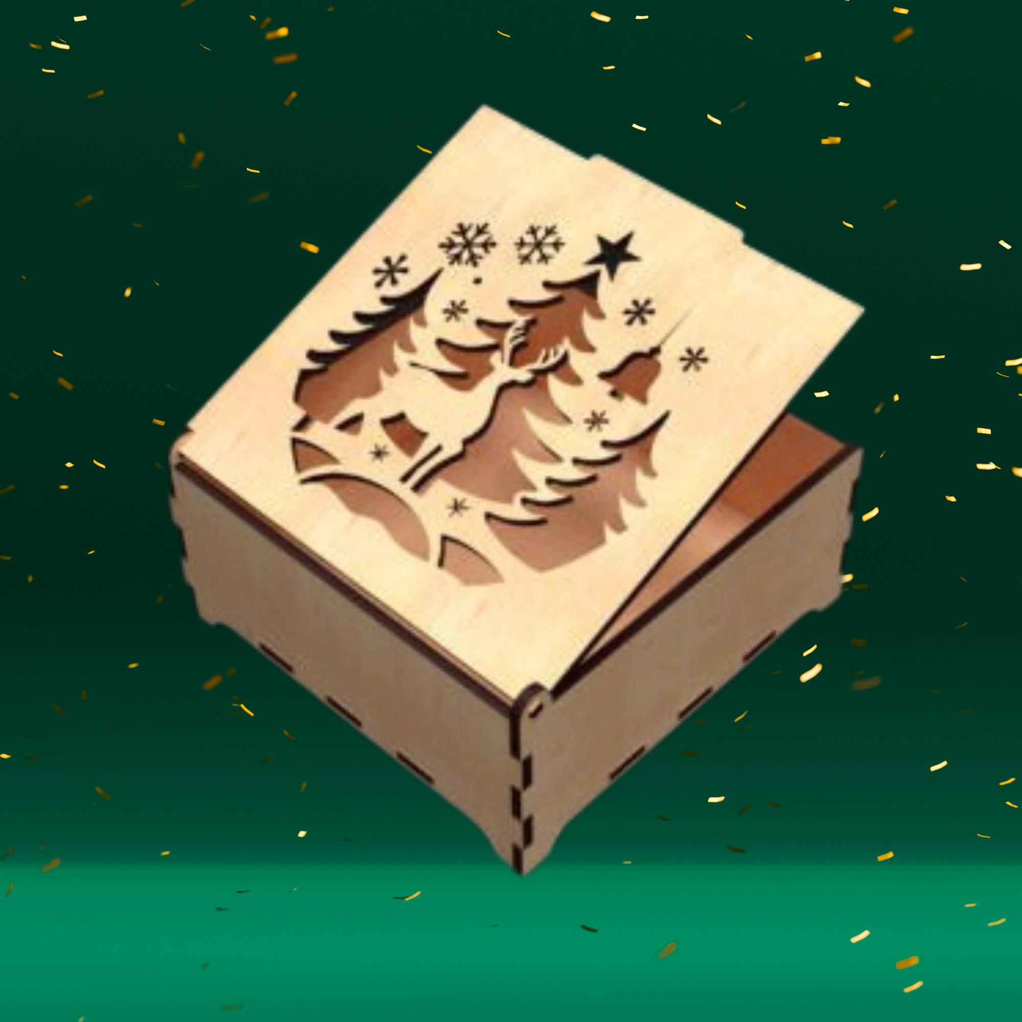 Christmas Box Laser Cut File Set of 4 Bundle SVG Glowforge Merry Laser ...