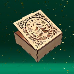 Christmas Box Laser Cut File Set of 4 Bundle SVG Glowforge Merry Laser ...