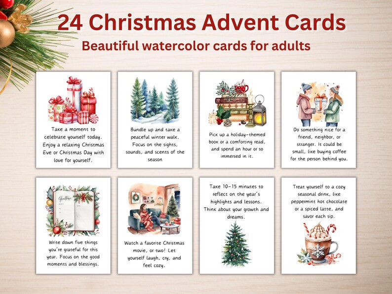 Advent Calendar for Adults Self Care Cards Christmas Countdown ...