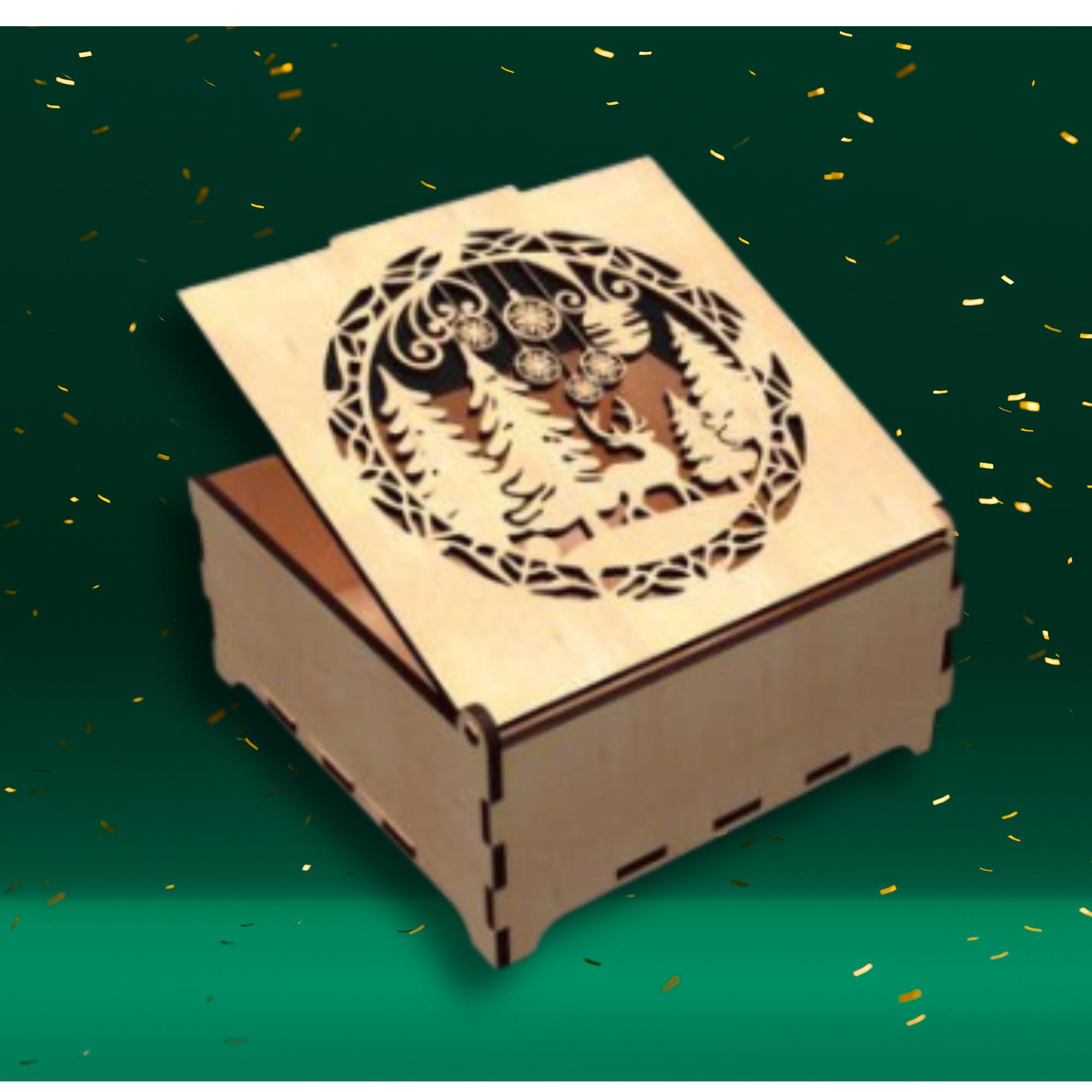 Christmas Box Laser Cut File Set of 4 Bundle SVG Glowforge Merry Laser ...