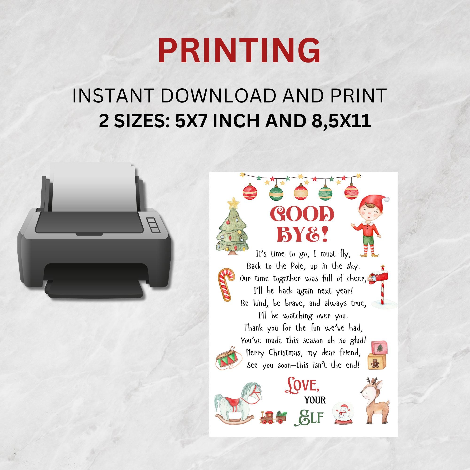 Goodbye Elf Letter,elf on the Shelf Letter Elf Departure Letter, Elf ...