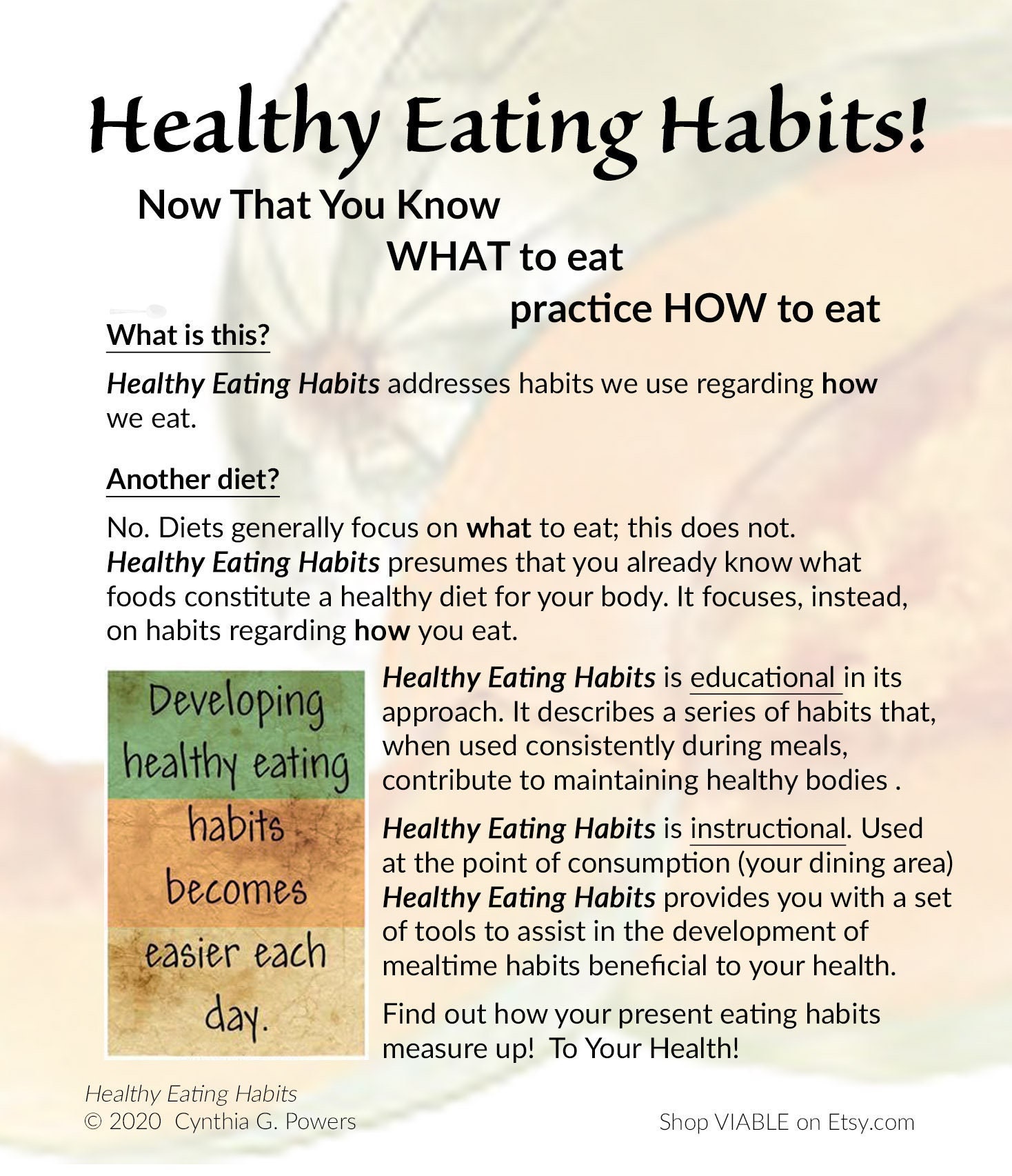 Printable Motivation Cards - Healthy Eating Habits - Now That You Know ...