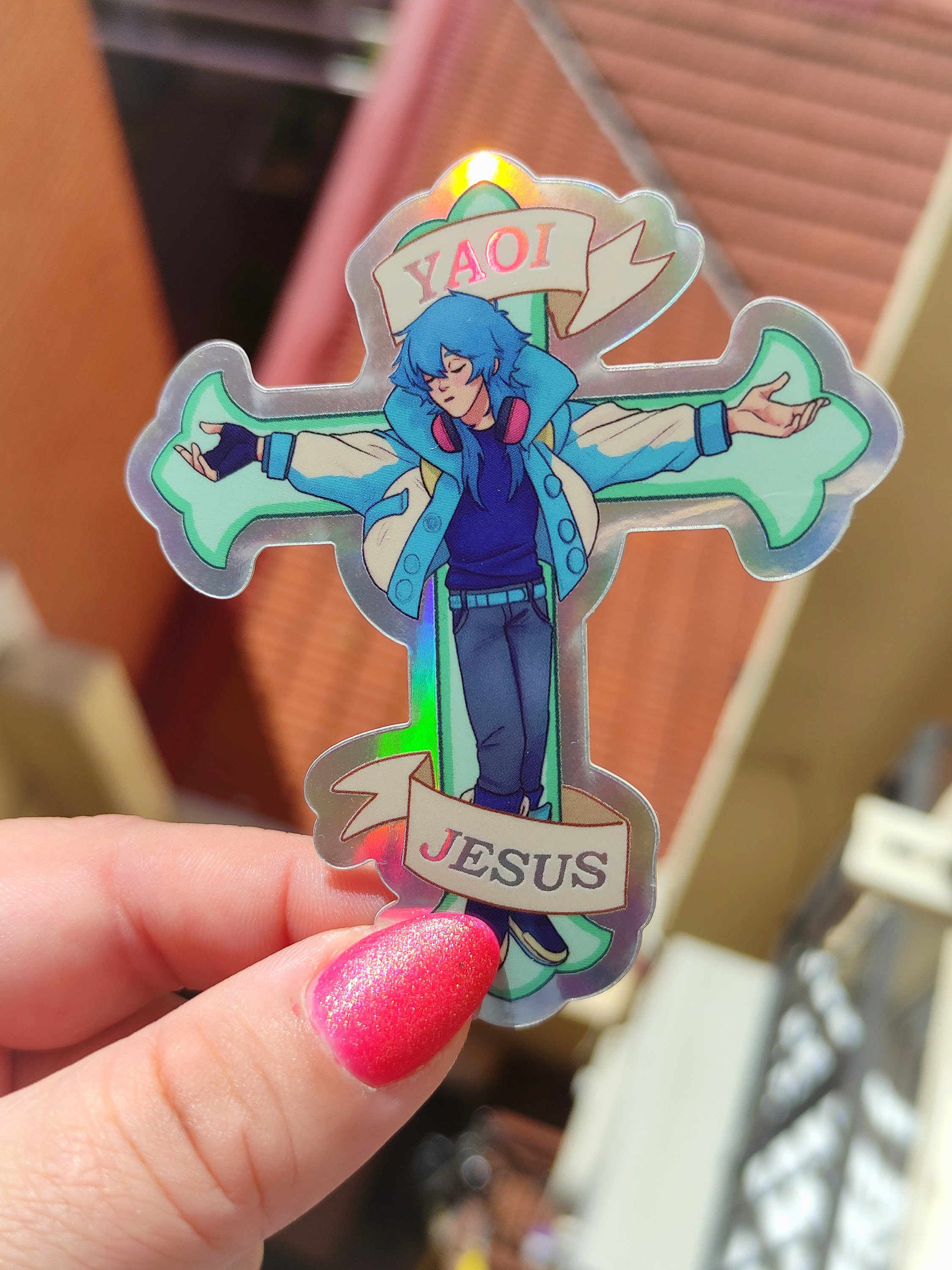 Yaoi Jesus Vinyl Sticker - Etsy