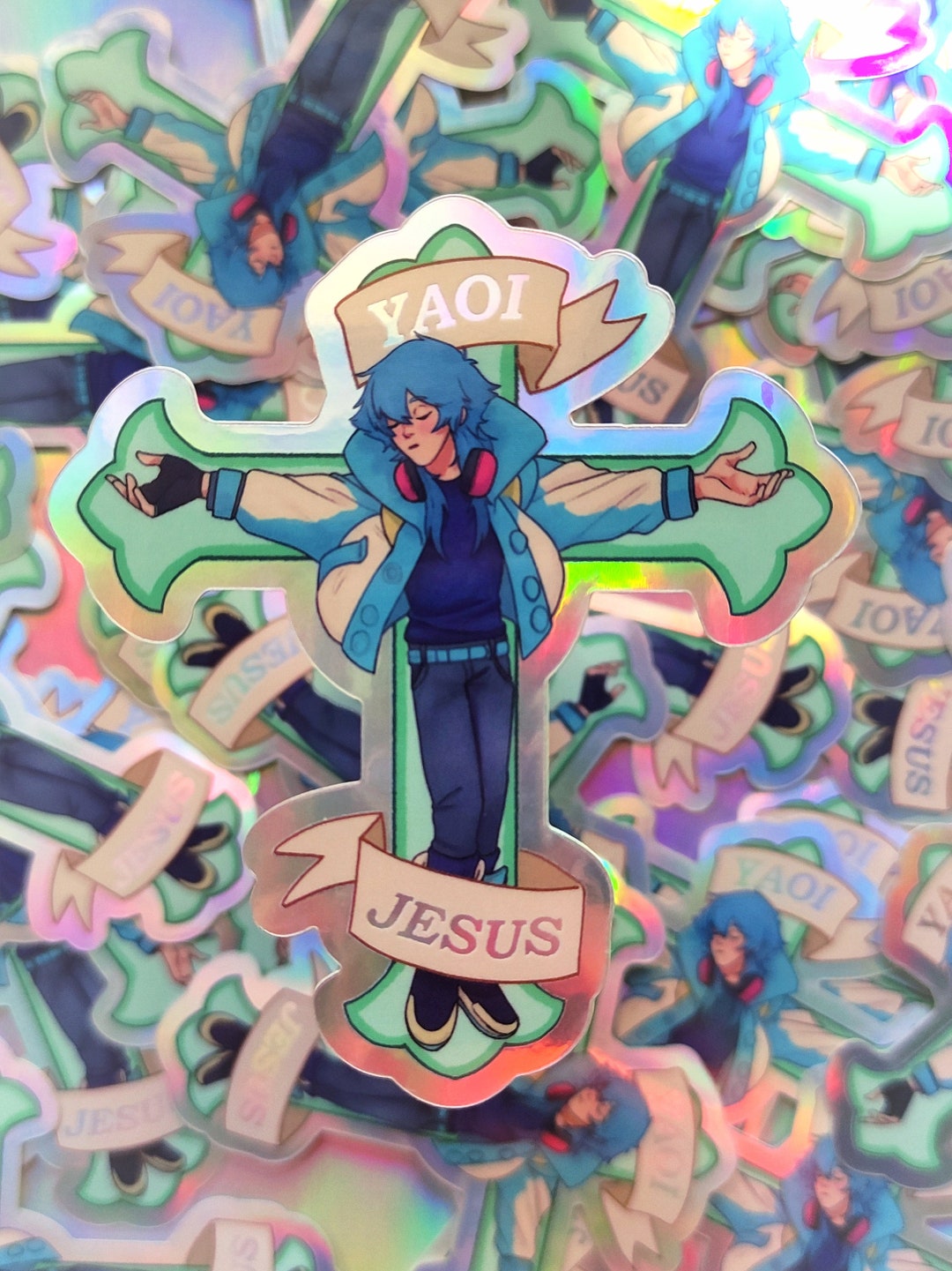 Yaoi Jesus Vinyl Sticker - Etsy