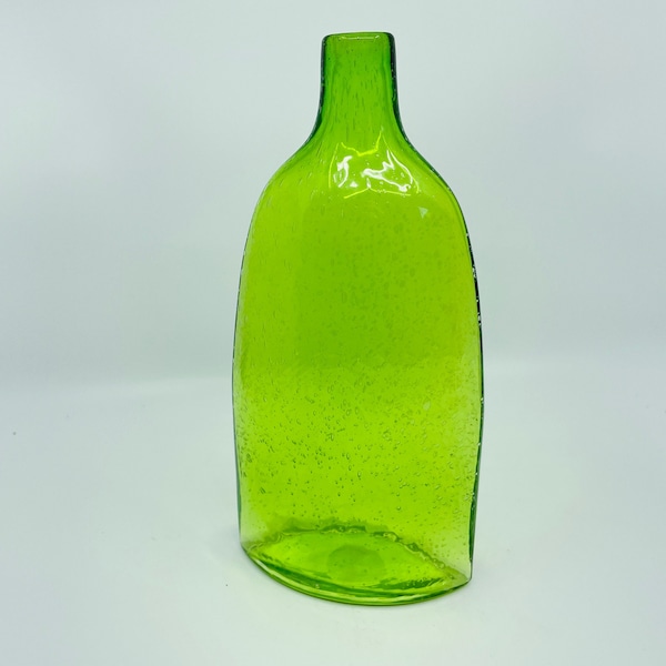 Tall Green Glass Vase Vintage - Etsy