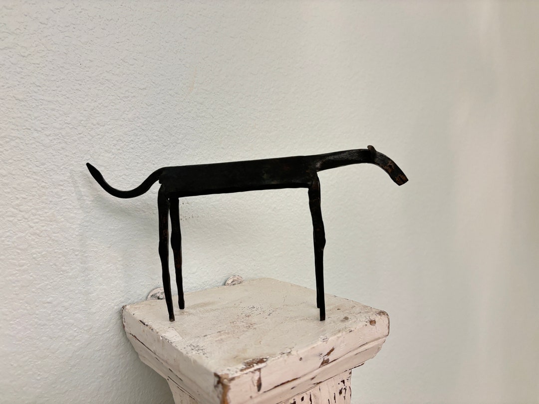 Brutalist Forged Wrought Iron Animal Sculpture Mid Century Metal Dog ...