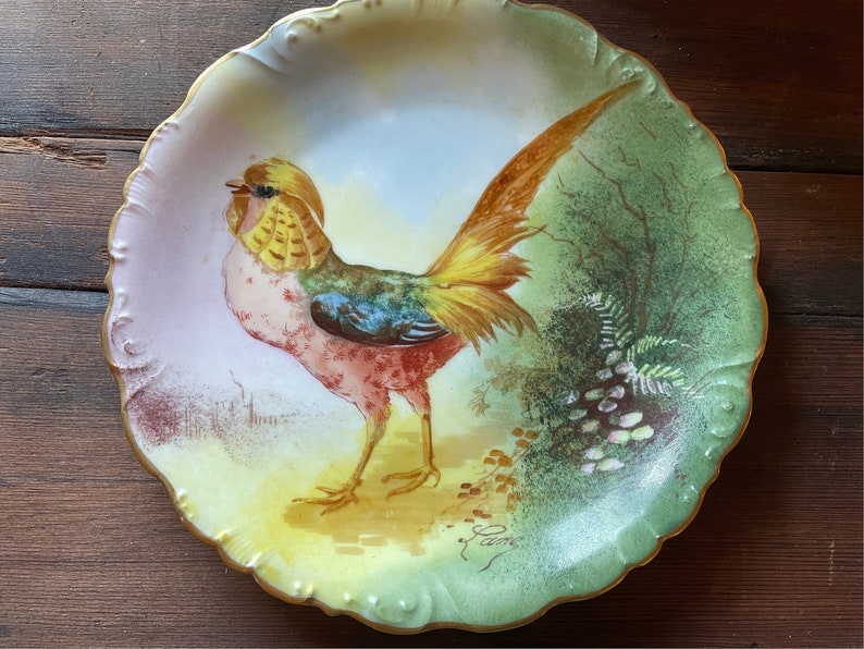 Antique Limoges Pheasant Plate – Hand-painted French Porcelain, Signed ...