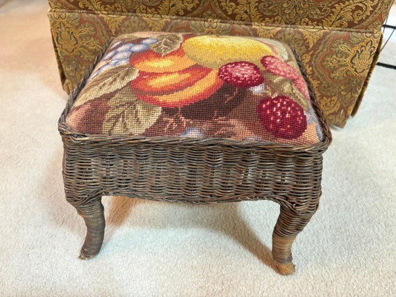 Vintage wicker footstool store