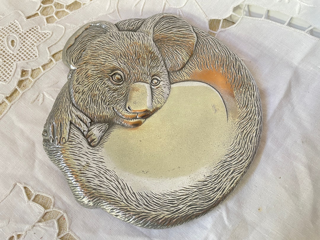 Vintage Arthur Court Koala Bear Plate, Cast Aluminum Signed Arthur ...