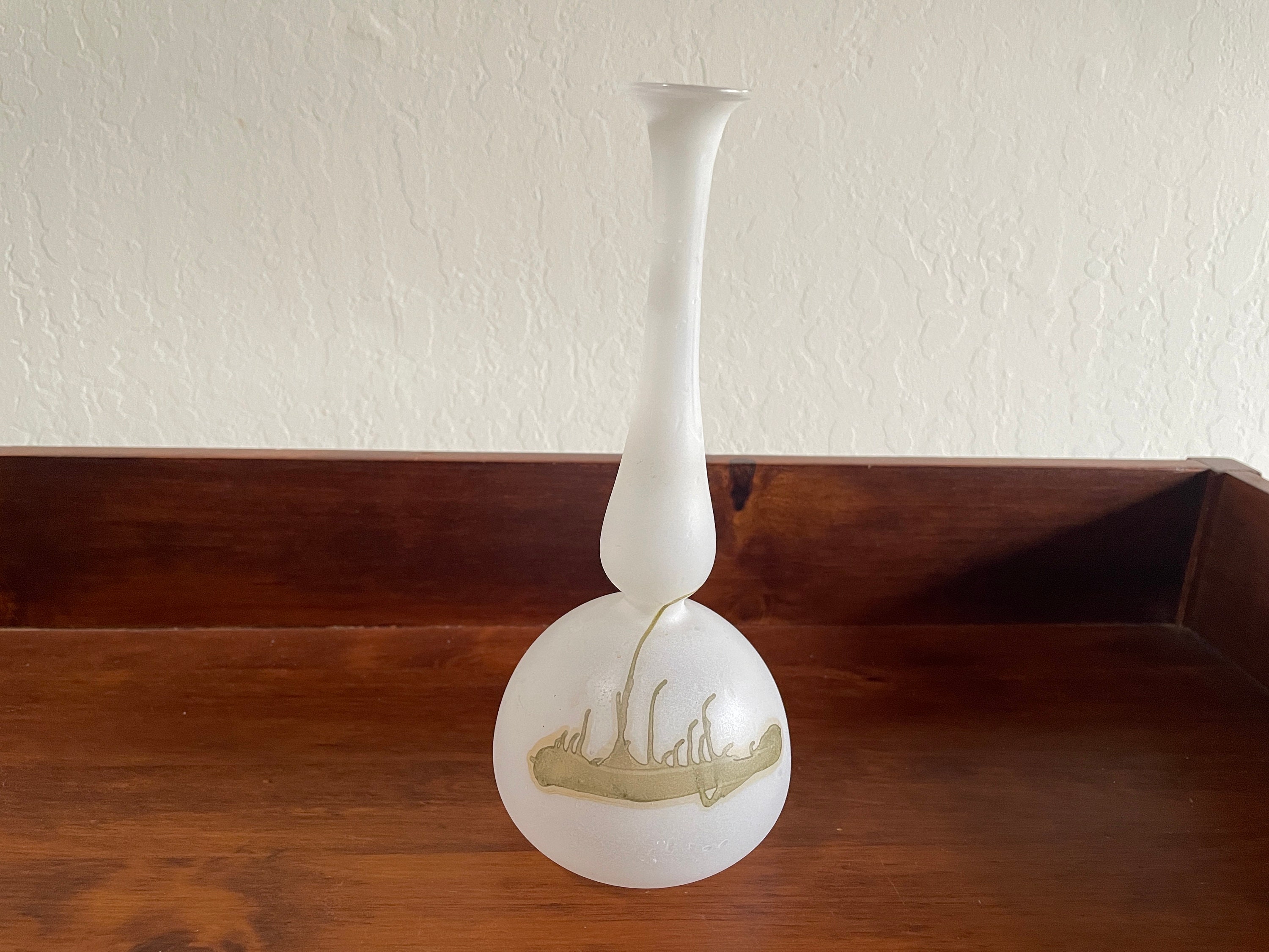 Vintage Neker Brothers Hand Blown Glass Long Neck Bud Vase - Etsy