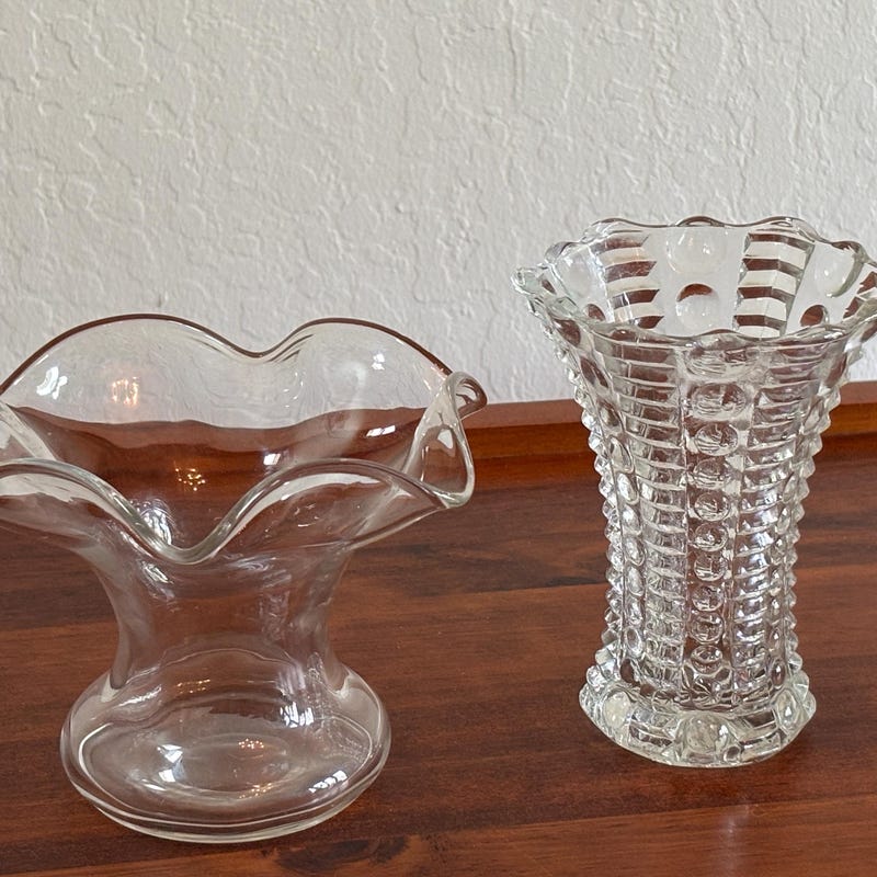 Ruffled Glass Vase - Etsy