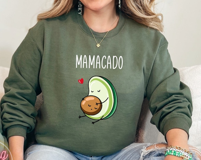 Mamacado Sweatshirt and Hoodie, Baby Announcement Shirt, New Mom Gift ...