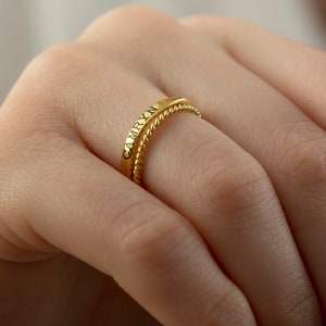 Women's Gold Stacking Rings Stackable Name Rings - Etsy