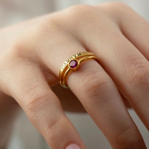 Women's Gold Stacking Rings Stackable Name Rings - Etsy