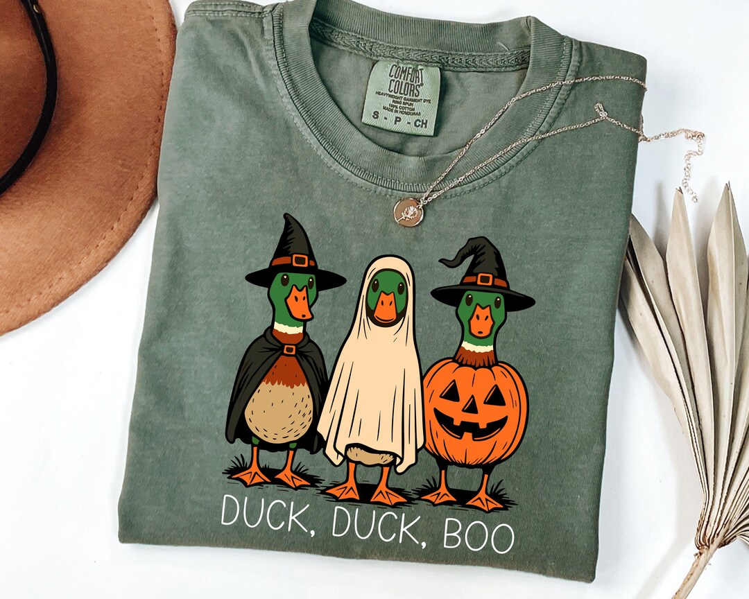 Comfort Colors® Duck Duck Boo Halloween Shirt, Spooky Season Tee - Etsy