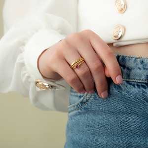 Women's Gold Stacking Rings Stackable Name Rings - Etsy