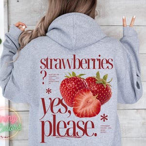 Retro Strawberry Sweatshirt or Hoodie, Strawberry Beach Oversized ...
