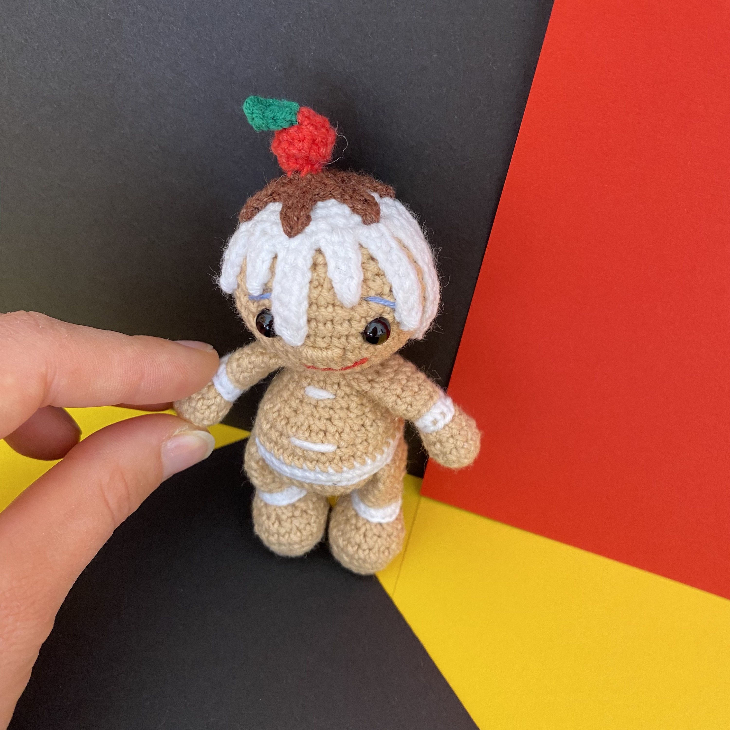 Gingerbread Man Amigurumi Doll, Crochet Plush Stuffed Gingerbread Man ...